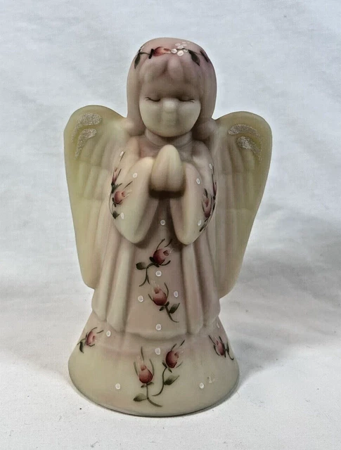 FENTON ANGEL BURMESE Pink Pastel Handpainted signed C. Riggs Museum ...
