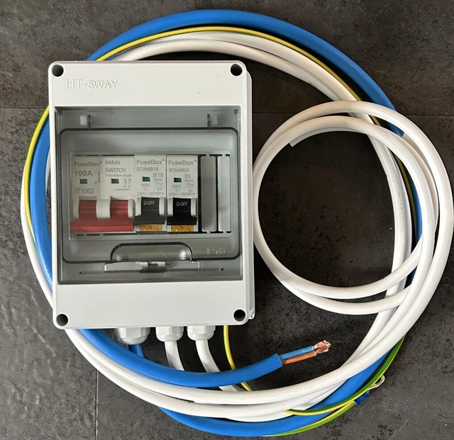 PREWIRED MAINS CONSUMER Unit Fuse Box Camper Van 240V Double Pole type ...