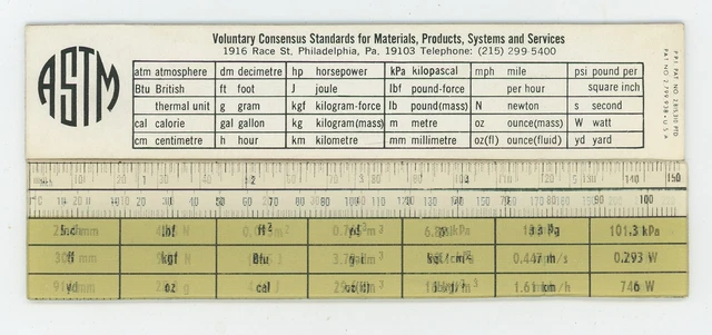 NORMES ASTM INTERNATIONAL Des Années 1970 Règle Lenticulaire VARI-VUE 6 ...
