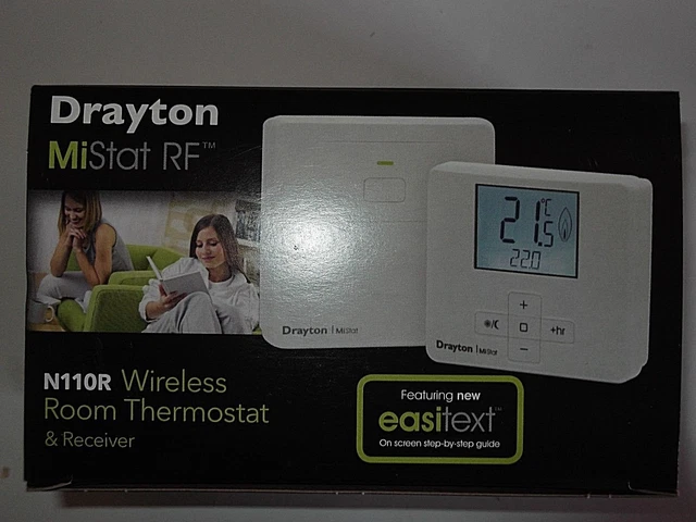 DRAYTON MISTAT RF N110R Wireless Room Thermostat and Receiver - NEW ...