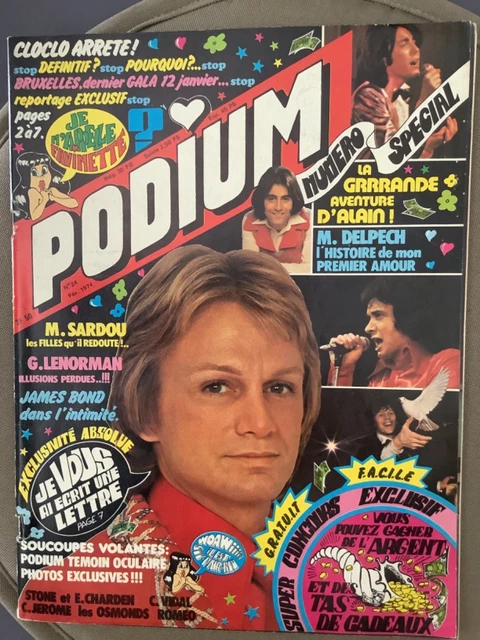 PODIUM 24 02/1974 Claude François , Lenorman, Sardou, Delpech 26/1297 ...
