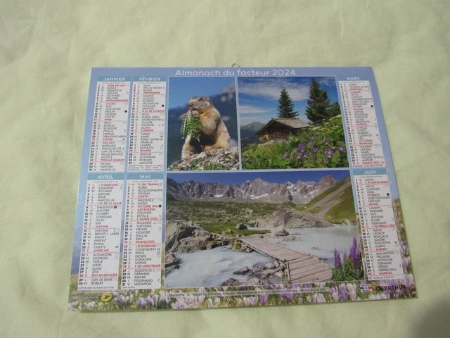 ALMANACH DU FACTEUR / Calendrier La Poste 2024 Les Alpes / Haute ...