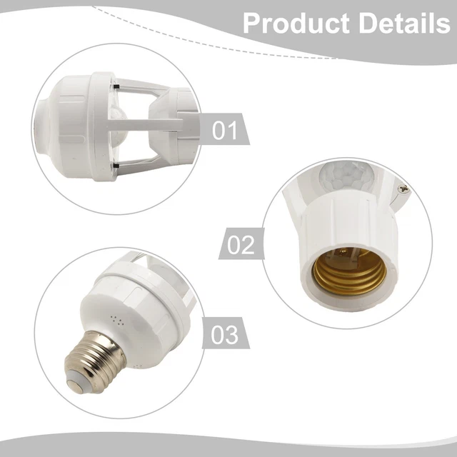 PIR SENSOR LAMP Holder E27 for Automatic Light Activation and Energy ...