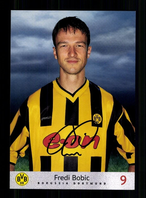 FREDI BOBIC AUTOGRAMMKARTE Borussia Dortmund 2000-01 Original Signiert ...