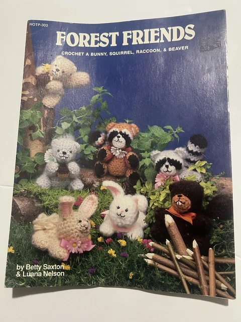 VINTAGE FOREST FRIENDS Beaver Squirrel Raccoon Bunny Crochet Pattern ...