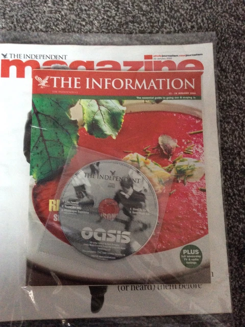 LIVE FOREVER OASIS cd The Independent 22-Jan-2000 cd single WITH ...