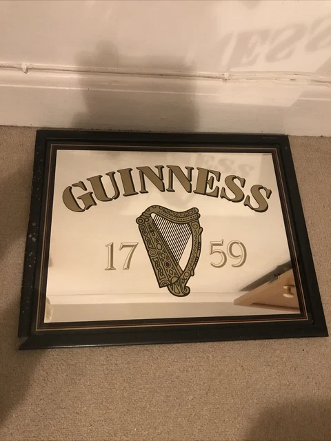RARE VINTAGE GUINNESS Pub Mirror - Circa 1970s G. M. Fisher Home Bar ...