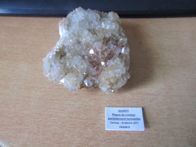 QUARTZ PLAQUE De Cristaux Partiellement Hermatoïde - Cornas - Ardeche ...