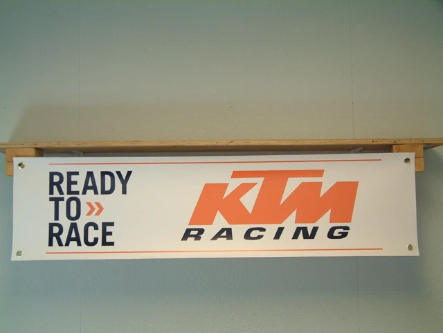 KTM MOTORCYCLE BANNER Motorsport Workshop Garage Racing Trackside Ready ...