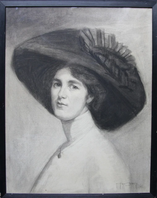 MARIA COWELL SAYER 1907 Ritratto Donna Edoardiana Attrice Decima Moore ...