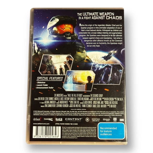 HALO : THE Fall of Reach (DVD, 2015) Region 4 ~ Like New $9.95 ...