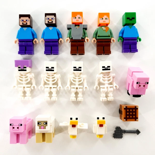 LEGO MINECRAFT MINIFIGURES Lot Steve, Zombie, Skeleton, Pig, Sheep EUR ...