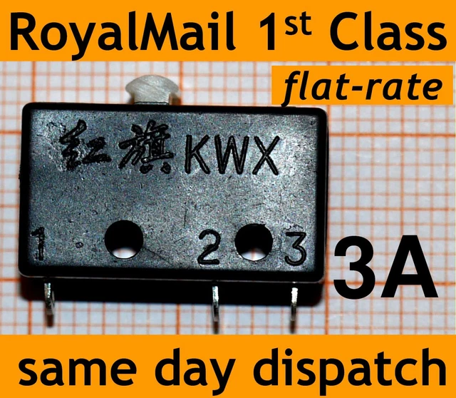MICROSWITCH 3A BUTTON Actuator (SPDT Micro Switch) 3A KW4-OZ KWX KWX-1 ...