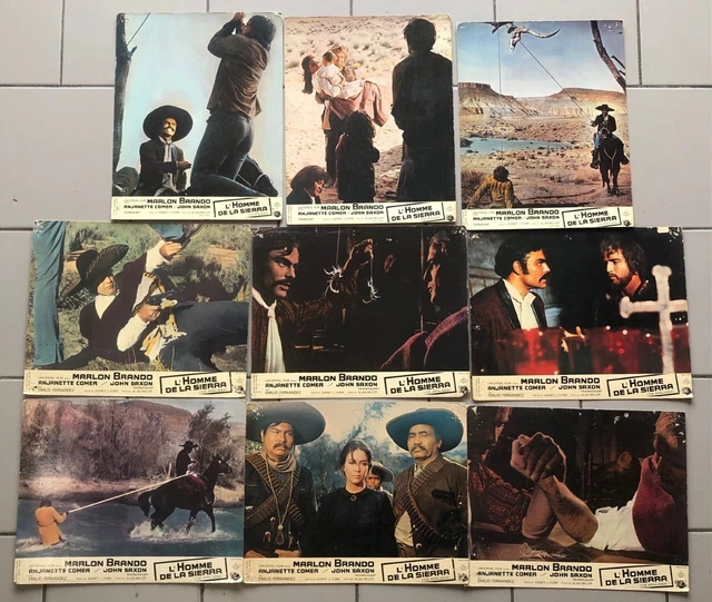 9 PHOTOS LOBBY cards cinema western 1966 - Marlon brando L'HOMME DE LA ...