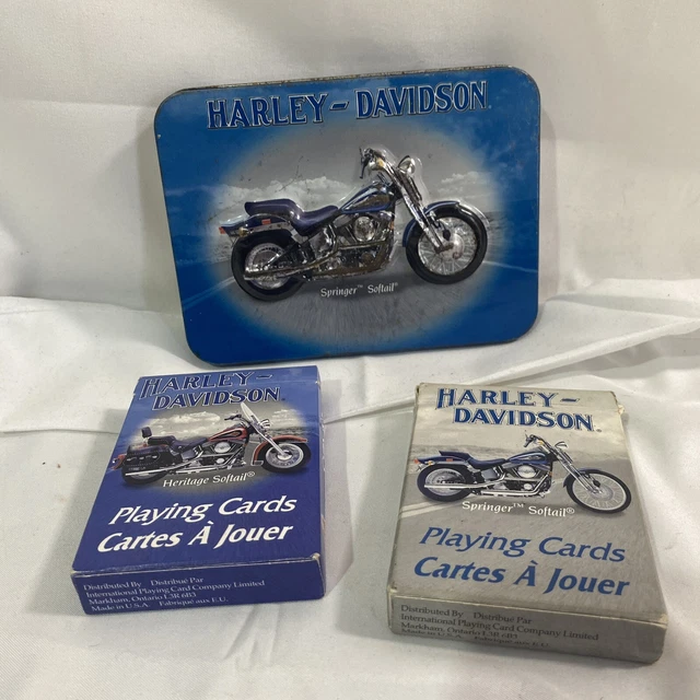 HARLEY-DAVIDSON MOTORCYCLE TIN Playing Cards Heritage Springer Softail ...