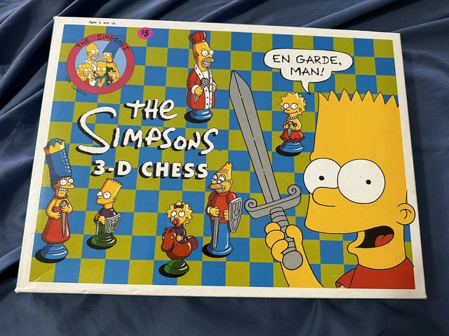 THE SIMPSONS 3-D Chess Set Complete Vintage 1991 Board Game Classic ...