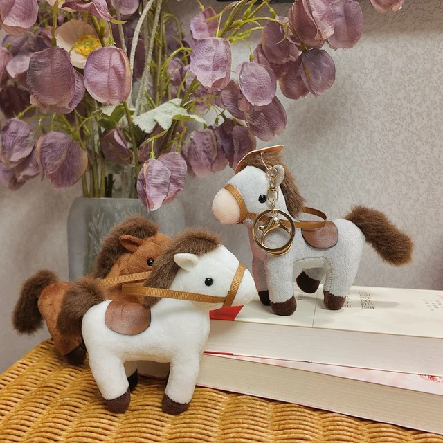 REALISTIC HORSE PLUSH Toy With Pp Cotton Filling Soft Short Fur ...
