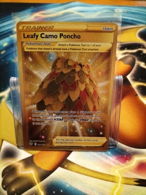 POKÉMON TCG LEAFY Camo Poncho Silver Tempest 214/195 Holo Secret Rare £ ...