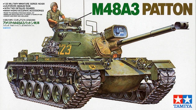 TAMIYA 35120 1:35 US M48A3 PATTON Tank Plastic Model Kit EUR 27,82 ...