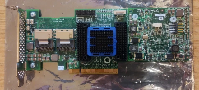 Adaptec Raid Controller Asr 6805t 8 Ports Pcie 512mb2sff 8087 To 4 Sata Cables £2000
