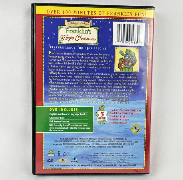 FRANKLIN'S MAGIC CHRISTMAS DVD Nelvana Classics Kids Animated Holiday ...