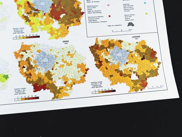 VINTAGE PARIS MAP Agricultural Economy Farming Agriculture Economics ...