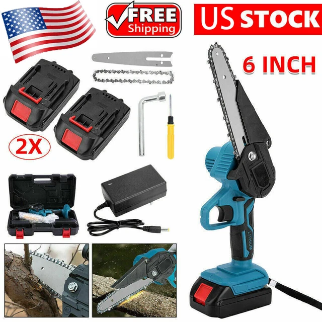 6＂MINI HANDHELD ELECTRIC Chainsaw Cordless Chain Saw Wood Cutter ...