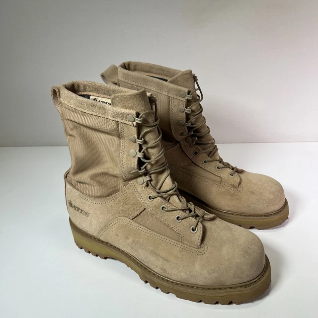 BATES DESERT TAN Suede Military Combat Boots Gore-Tex Lined Steel Toe ...
