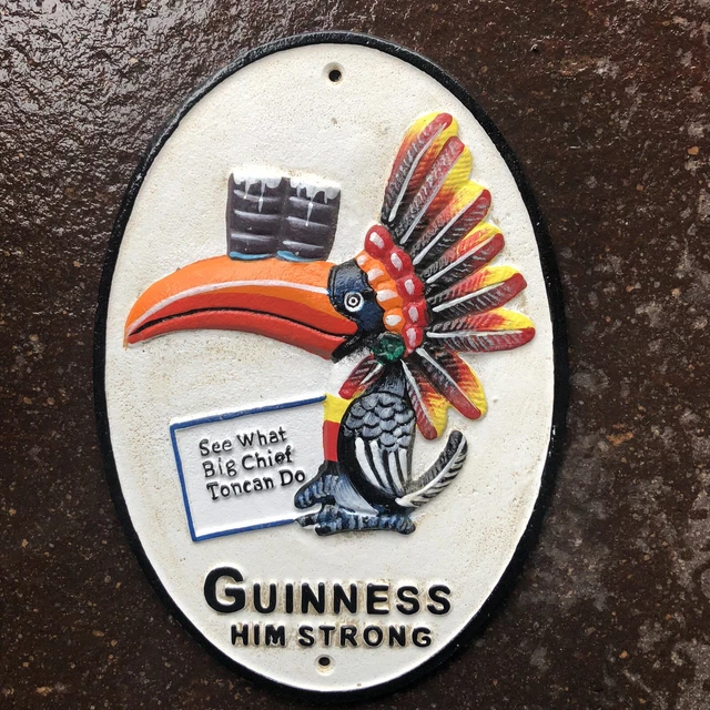 GUINNESS HIM STRONG Cast Iron Sign £25.00 - PicClick UK