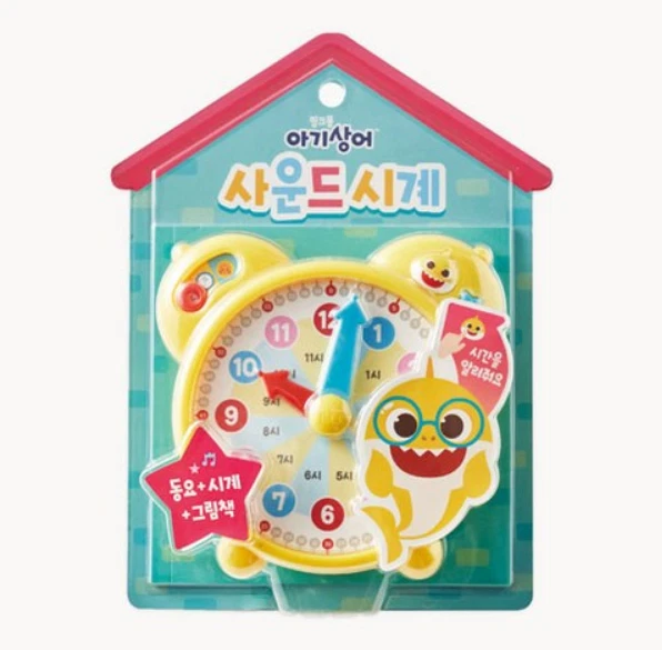 PINKFONG BABY SHARK Sound Clock& Picture Book Role Play 6 Korean Songs ...