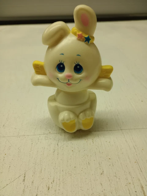 VINTAGE 1984 MATTEL Angel Bunny rabbit plastic toy 2 Piece made in Hong ...