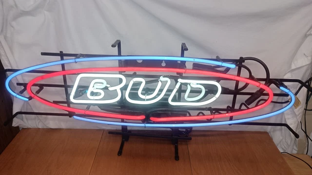 VINTAGE BUD LIGHT Neon Sign Budweiser Bar Plaque Wall Hanger Man Cave ...