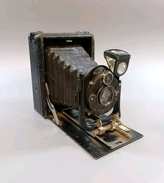 VINTAGE FOLDING PLATE Camera "Cameo Compur" With Aldis-butcherf 6.3 5. ...