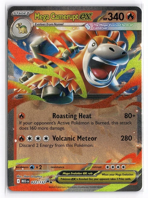POKÉMON TCG: MEGA Evolutions Mega Camerupt EX 022 MEG Double Rare £0.75 ...