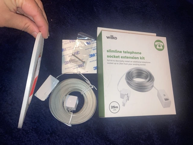- WILKO- SLIMELINE Telephone Socket Extension Kit- 25M Cable. Brand New ...