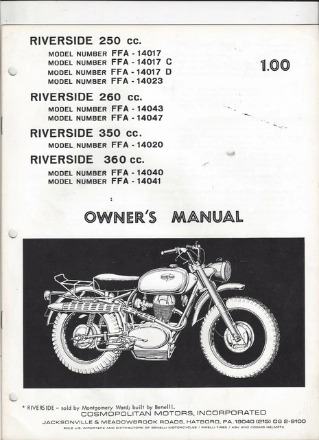 BENELLI RIVERSIDE 250CC-360CC ohv Mojave Betriebsanleitung owner´s ...