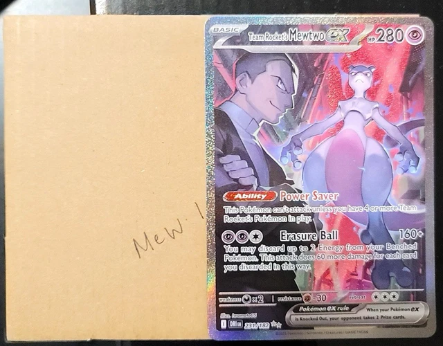 POKEMON DESTINED RIVALS Team Rocket's Mewtwo EX SIR 231/182 Gem Mint ...