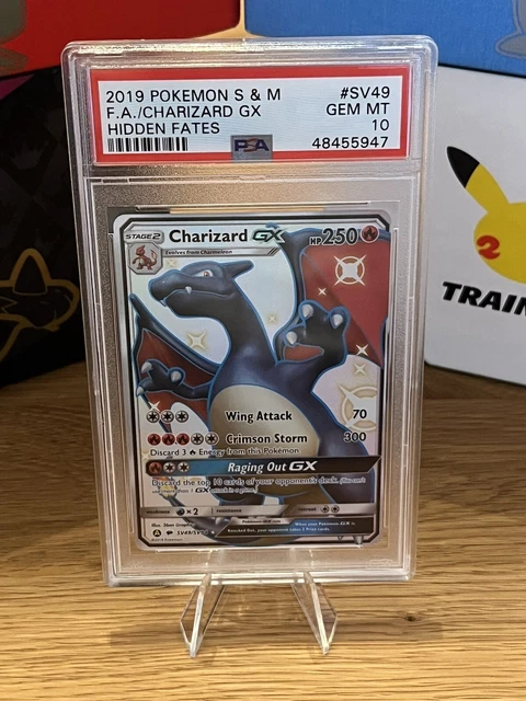 POKEMON KARTE PSA 10 Charizard GX Hidden Fates Shiny Holo Rare Full Art ...