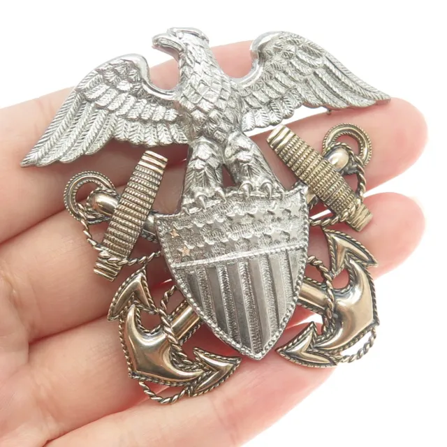 VIKING 925 STERLING Silver & 10K Gold Filled Antique WWII US Navy ...