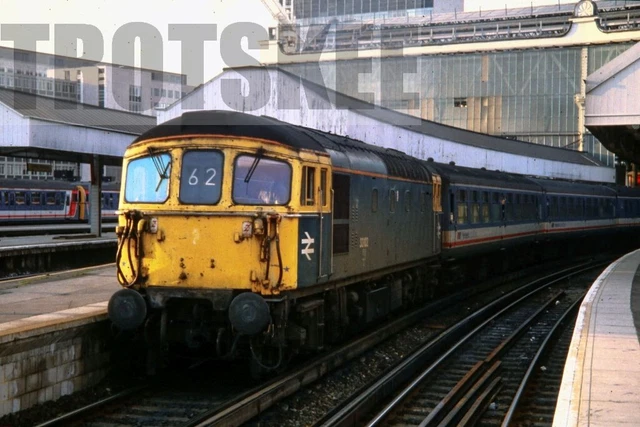 35MM SLIDE BR British Railways Diesel Loco 33102 Class 33 Waterloo 1991 ...