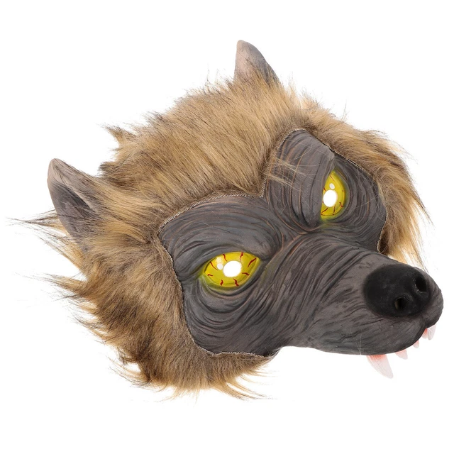 MASQUE TÊTE DE Loup Costume Mascarade Visage Loup-garou D'Halloween EUR ...