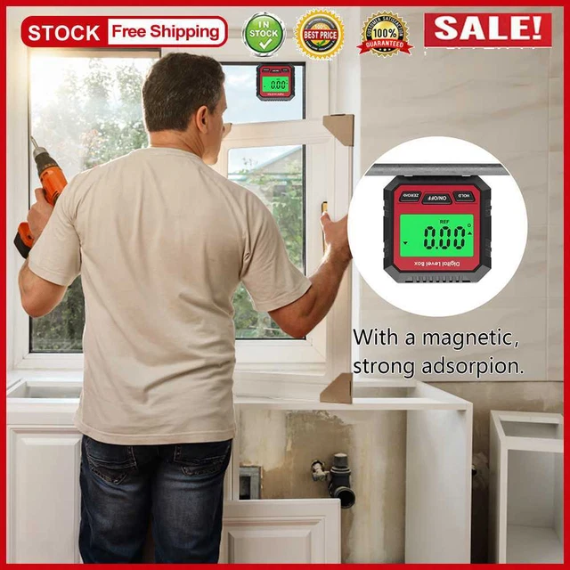 ANGLE PROTRACTOR 60 Degree Digital Inclinometer Level Meter (Red Black ...