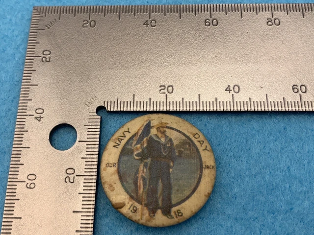 SCARCE LARGE WW1 Australian NAVY DAY 1918 OUR JACK Button Day Badge Pin ...