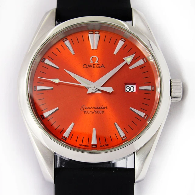 OMEGA SEAMASTER AQUA Terra 38mm Sunburst Orange Dial Men's Luxury Watch ...