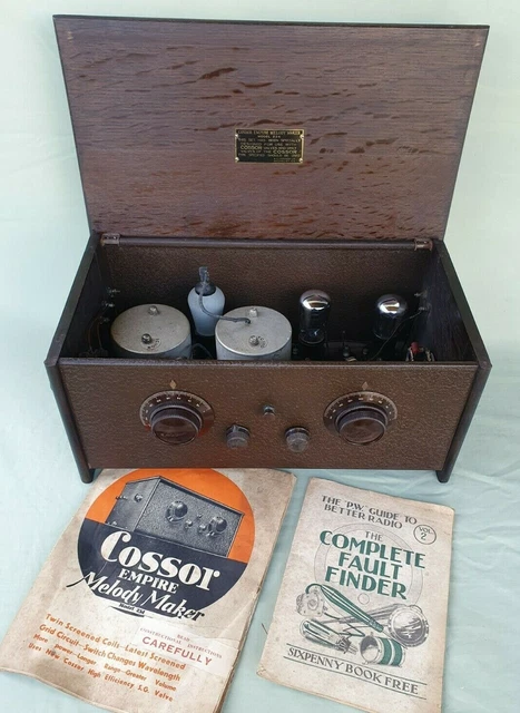 RARE VINTAGE 1931 Cossor Empire Melody Maker Model 234 Battery Valve Radio Set £197.19 - PicClick UK