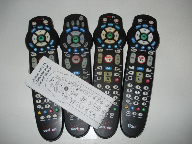 LOT OF 4 VERIZON FiOS TV DVR Set-Top Box Remote Control P256v4 $22.22 ...