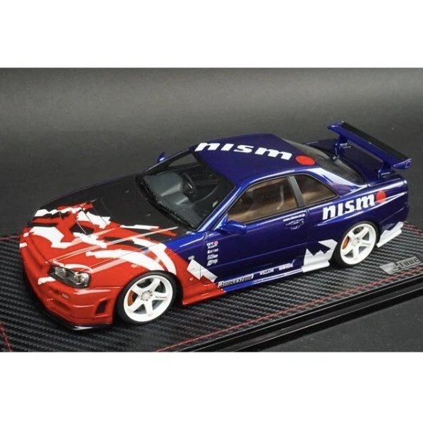 1:18 IGNITION MODEL IG1826 Nismo R34 GT-R R-tune Launch Ver. TAS Blue ...