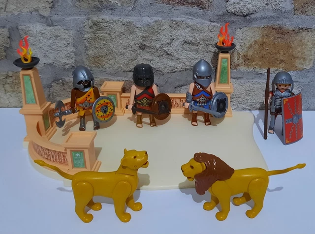 PLAYMOBIL ROMAN GLADIATOR arena playset, warriors, lions, roman guard ...