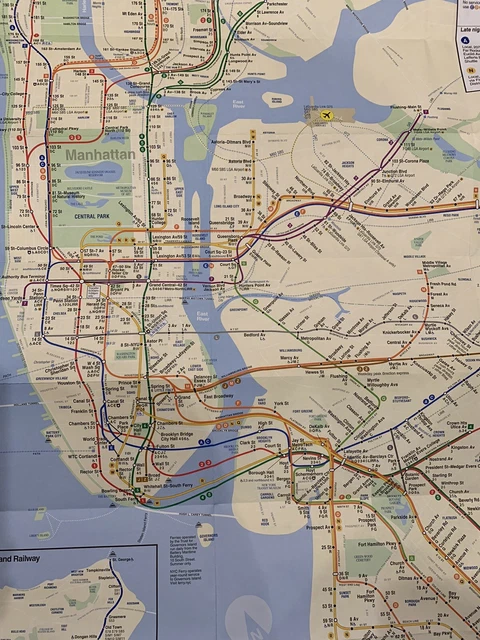 NEW MAP AUG 2023 New York City NYC MTA Transit Subway Rail Collectible ...