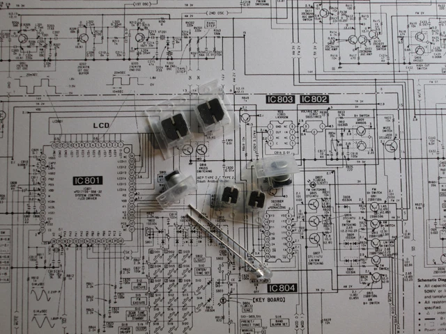 SONY ICF-SW1 RADIO Panasonic Capacitor Repair Kit Plus LED Display ...